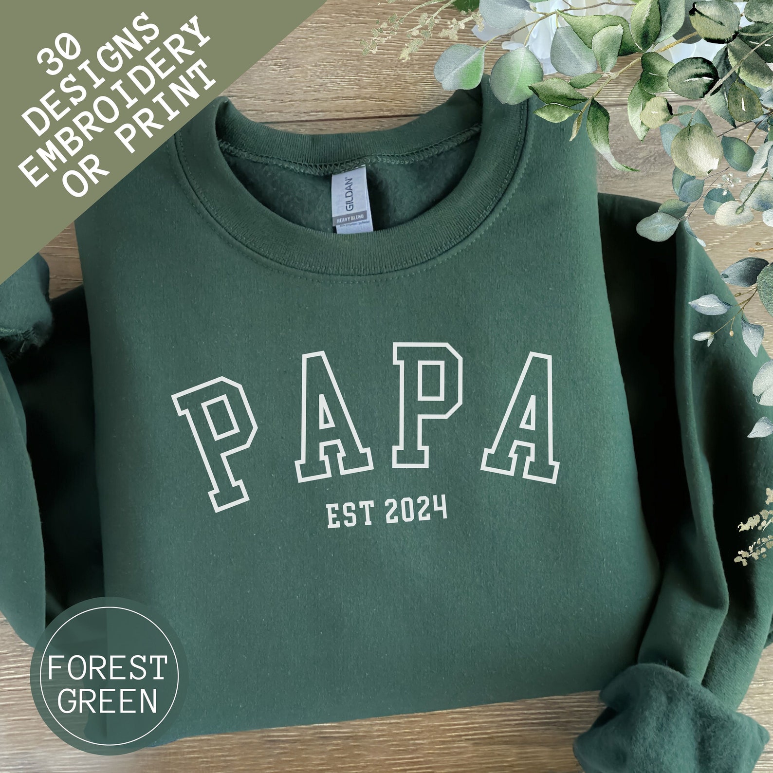 Custom French Dad Embroidered Sweatshirt, Personalized Dad Gift With ...
