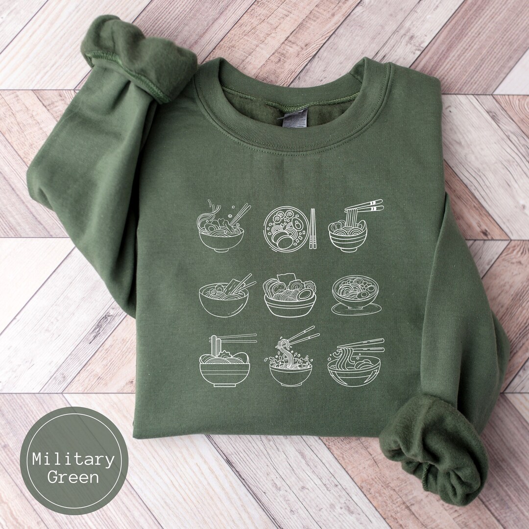 Ramen Sweatshirt, Ramen Lover Gift, Asian Ramen Bowl, Japanese Korean ...