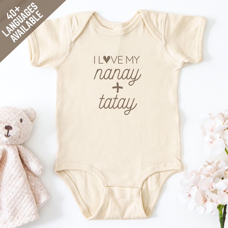 Filipino Baby Outfit Natural Bodysuit, I Love My Nanay & Tatay Newborn ...