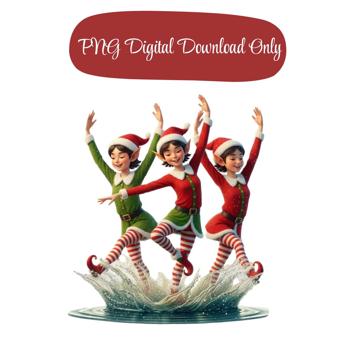 Artistic Swimming Christmas PNG, Synchronised Swimming Elves Digital ...