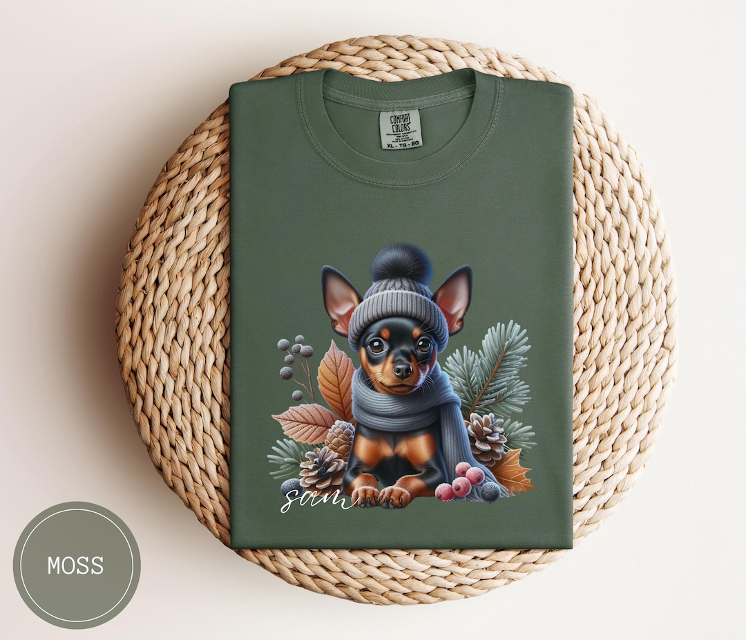 Custom Miniature Pinscher Dog Christmas Sweatshirt, Comfort Colors Dog ...