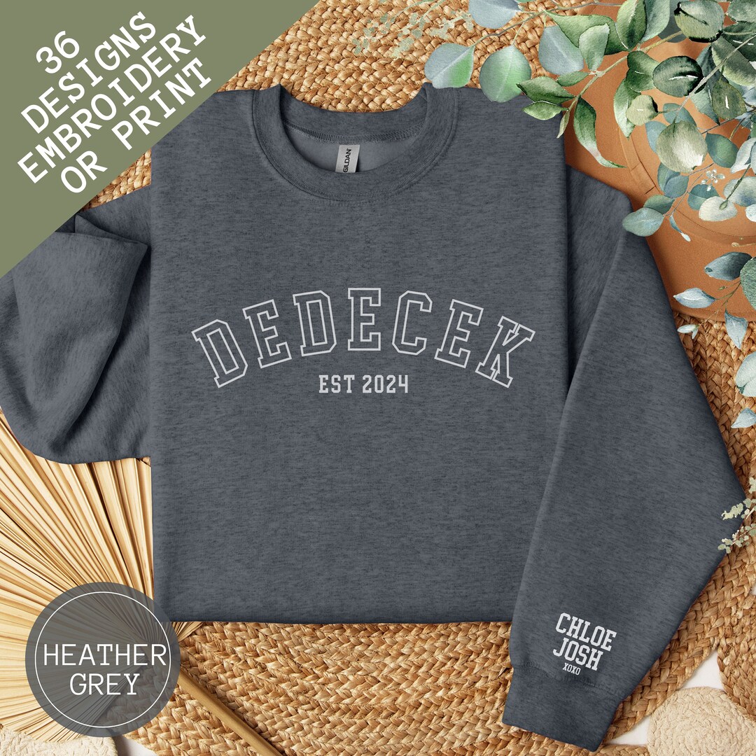 Custom Embroidered Grandpa Sweatshirt, Dedecek Czech Est Shirt, Grandad ...