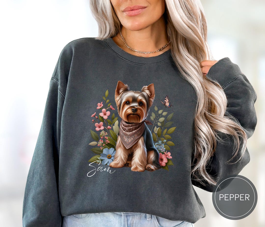 Custom Yorkshire Terrier Yorkie Dog Sweatshirt, Comfort Colors Custom ...
