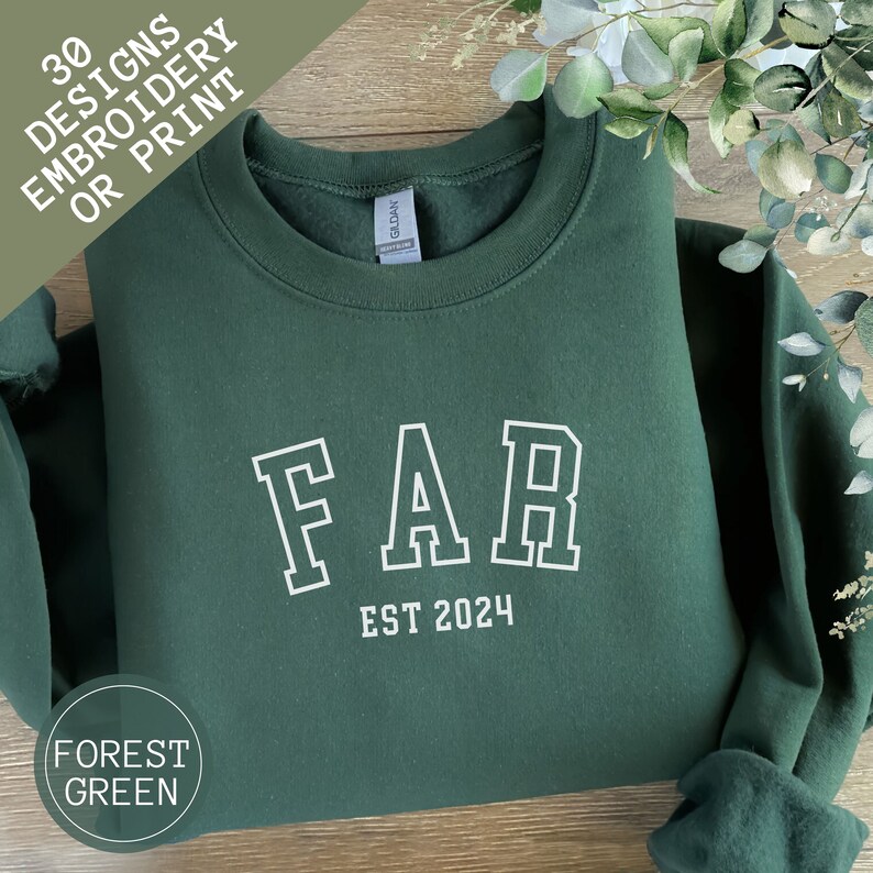 Custom Danish Dad Embroidered Sweatshirt, Personalized Far Dad Gift ...