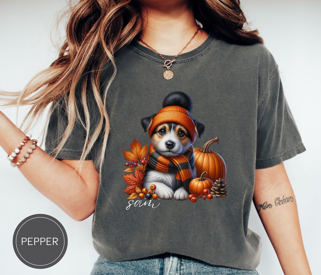 Custom Jackabee Dog Comfort Colors Shirt for Fall Dog Name Shirt, Dog ...