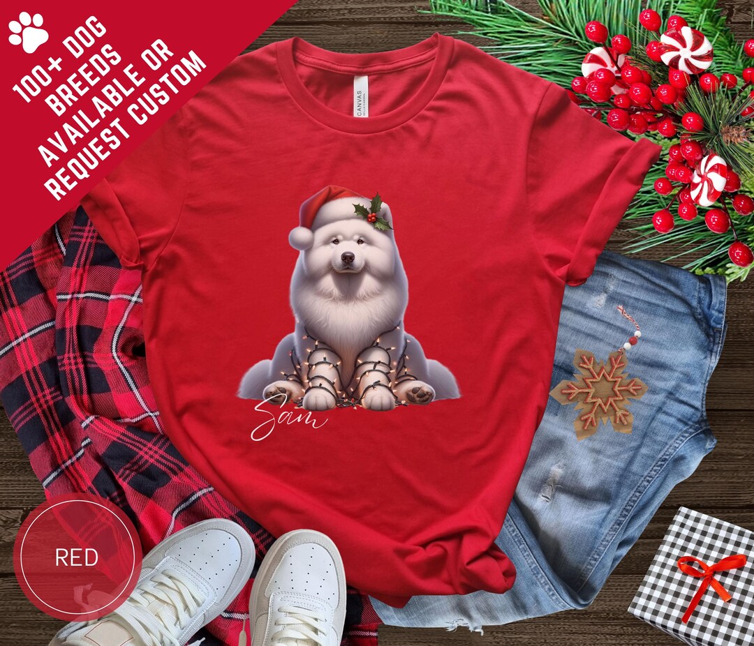 Custom Samoyed Dog Christmas Sweatshirt, Personalized Christmas Gift ...