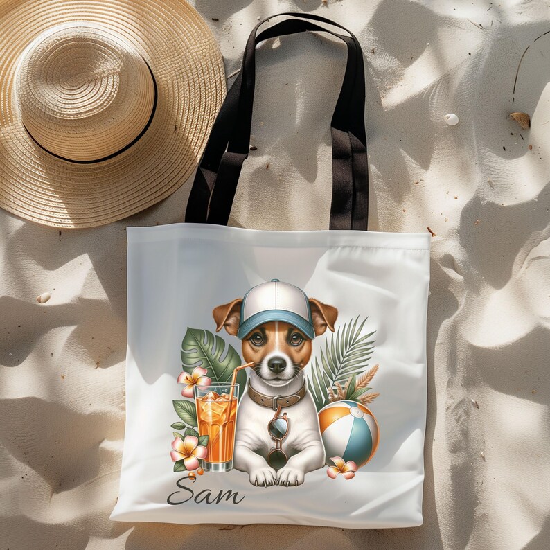 Jack Russell Dog Tote Bag, Custom Dog Tote Bag, Personalized Dog Name ...