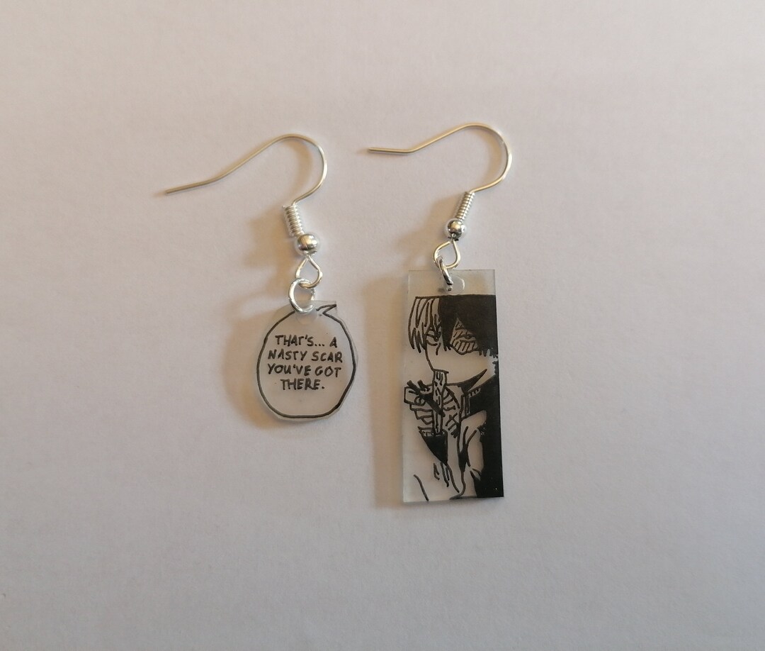 My Hero Academia Shoto Todoroki Earrings - Etsy
