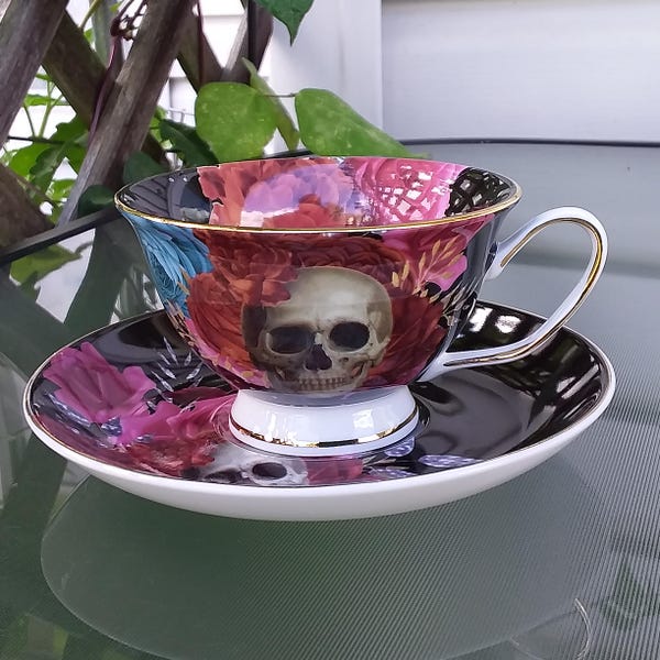 Skull Tea Cup - Etsy