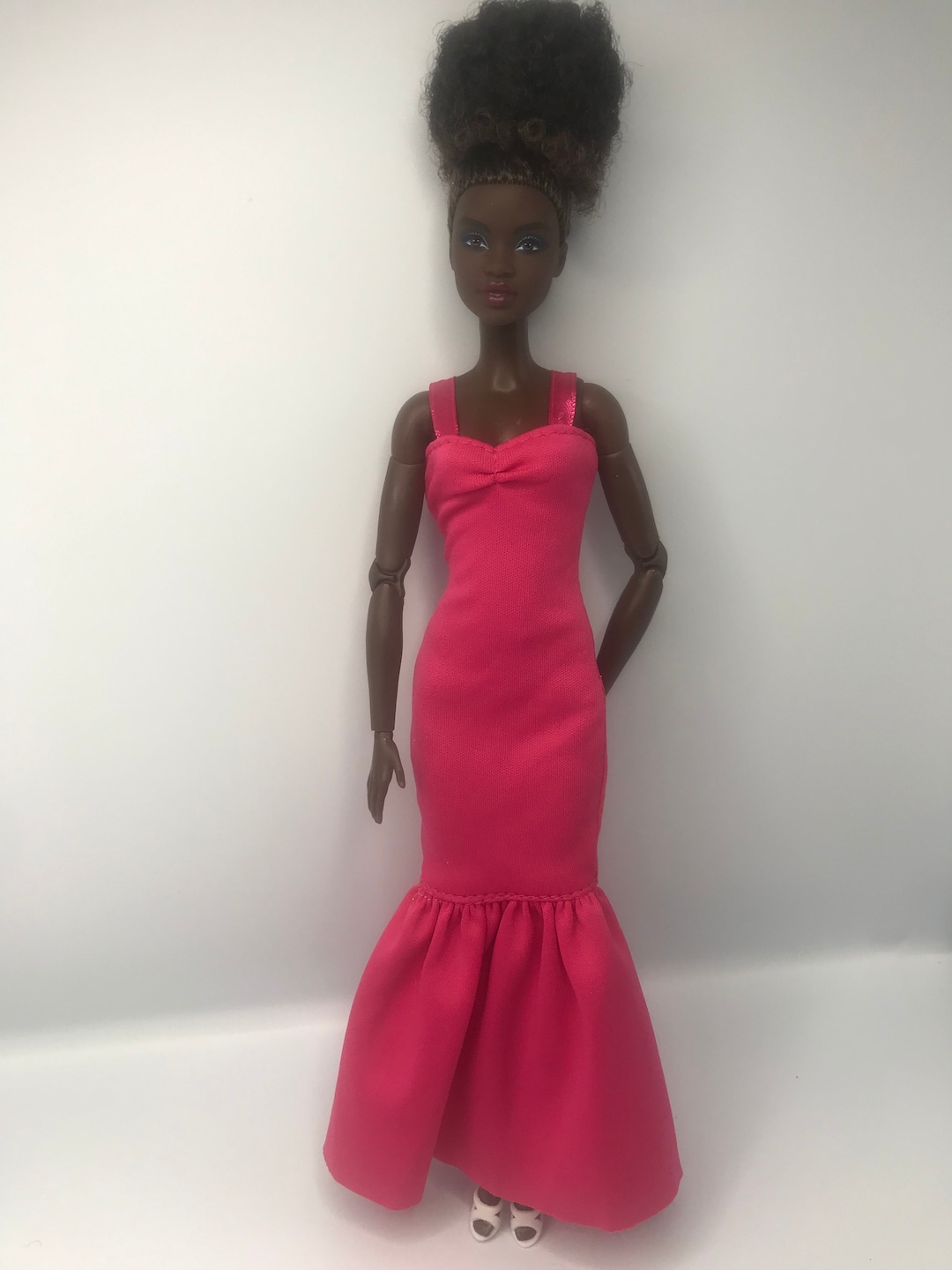 Pink Fitted Dolls Dress With Shoes. Party Dolls Dress Dolls Casual Wear ...