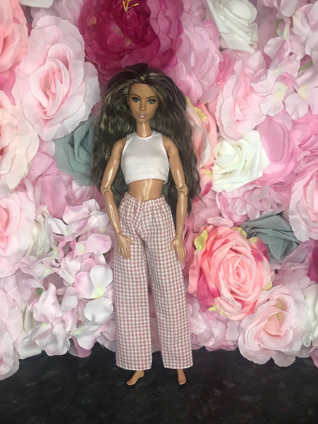 Dolls Pyjamas Dolls Pink Tank Top and Checked Pink Pj Bottoms ...