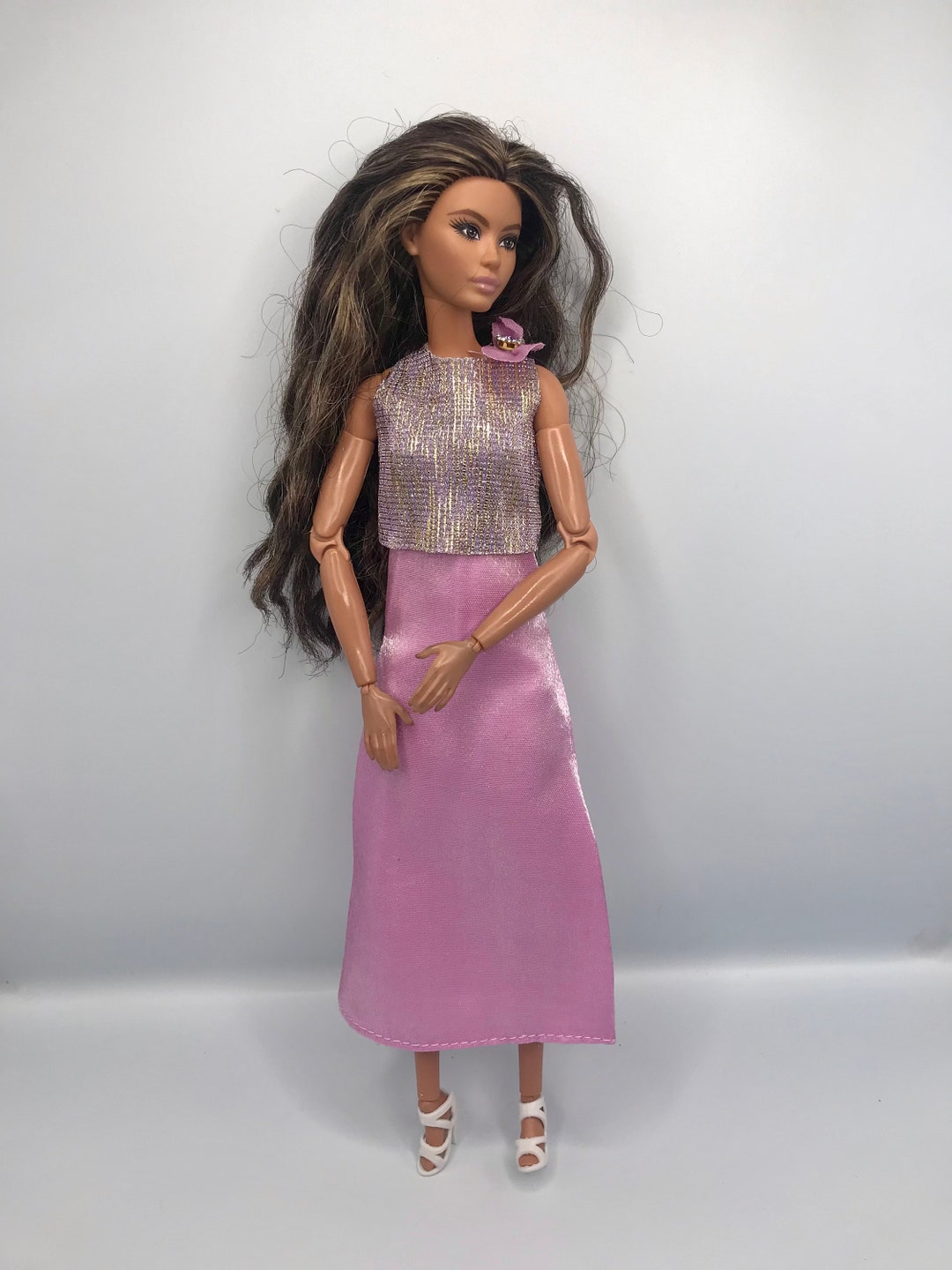 Dolls Cute Simple Shimmering Pink Dress Dolls Party Dress Dolls ...