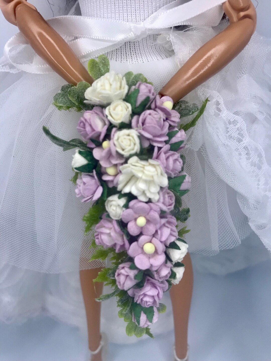 Big Dolls Luxury Purple Miniature Wedding Bouquet. Bridal Accessories ...