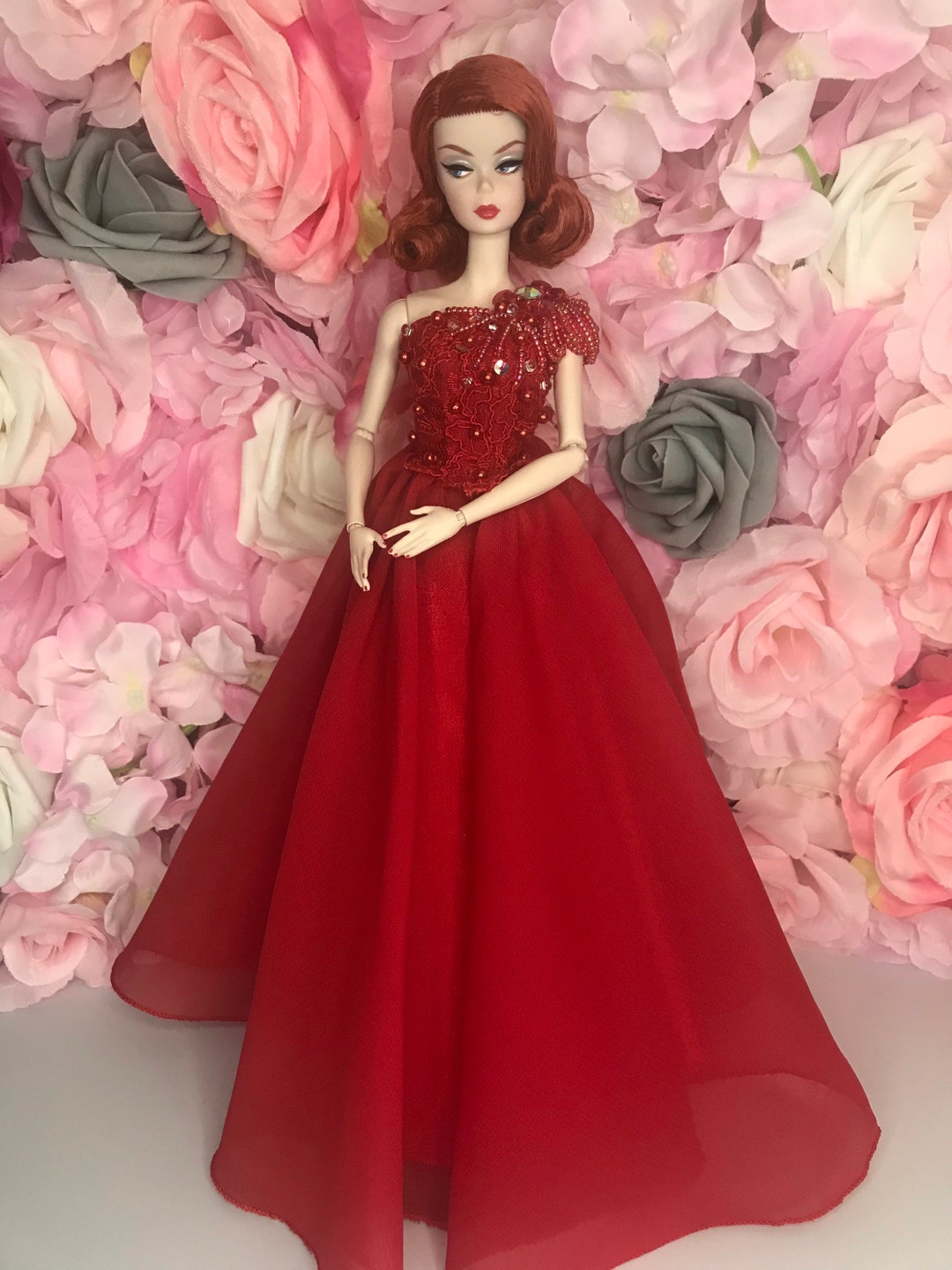 Red Elegant Dolls Luxury High Quality Dolls Cocktail Dress - Etsy