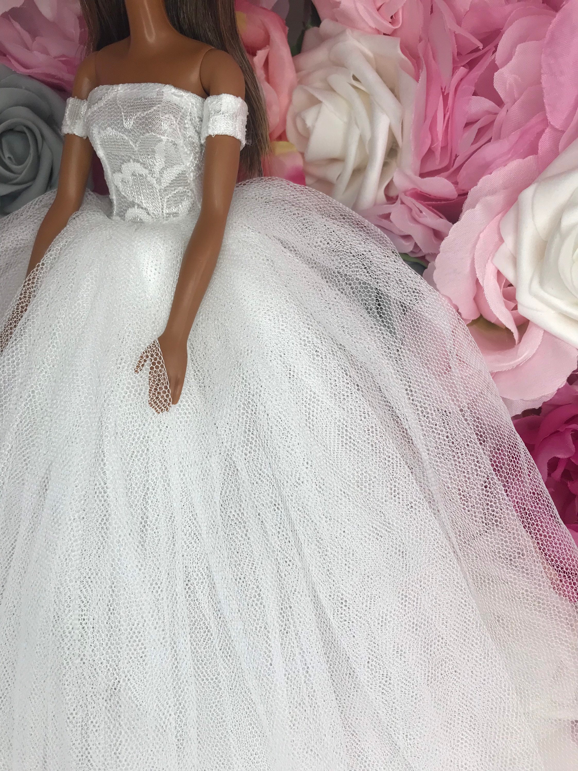 Off the Shoulder Dolls Prom Dress. 12inch Doll Dress Wedding - Etsy