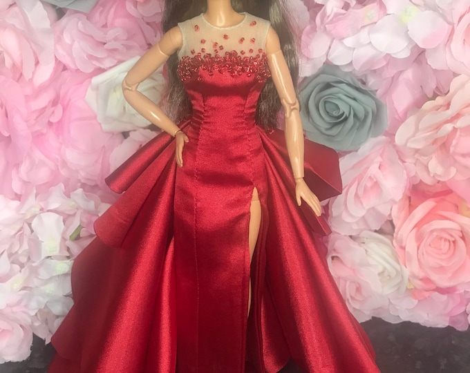Red Luxury High Quality Dolls Ballgown Prom Dress Wedding Dress Bridal ...