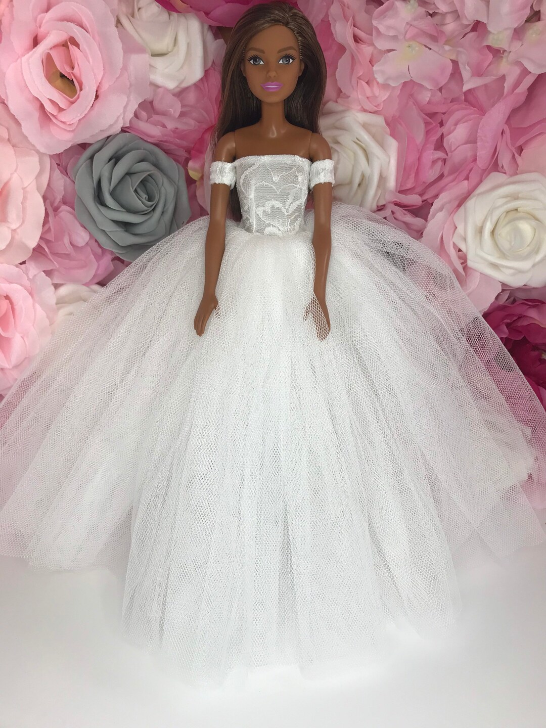 Off the Shoulder Dolls Prom Dress. 12inch Doll Dress Wedding Dress With ...