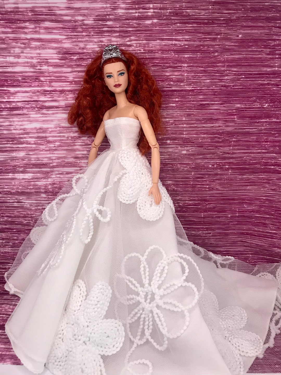 Off the Shoulder Dolls Prom Dress. 12inch Doll Dress Wedding Dress ...