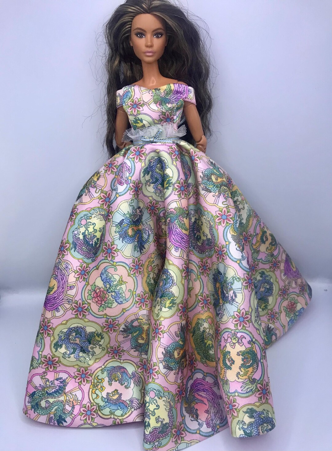 Luxury Full Length Floral Dolls Ballgown Cocktail Dress Glamorous Dolls ...