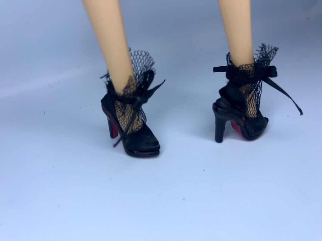 Made to Order High Quality Black and Red Hand Painted Dolls Heels, Fit ...