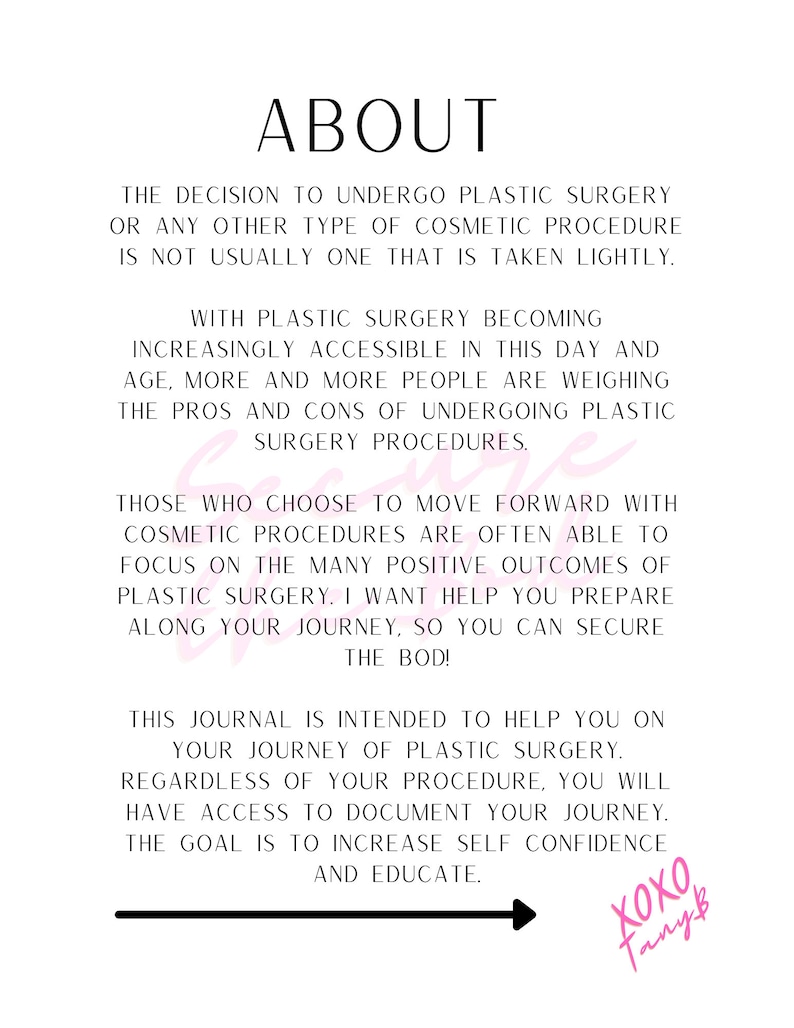 Secure the Bod Plastic Surgery Journal - Etsy