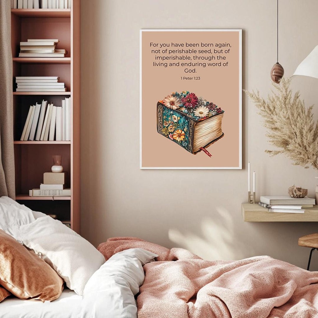 Bible as the Living Word Art - Bible Verse Wall Art - Scripture Wall ...