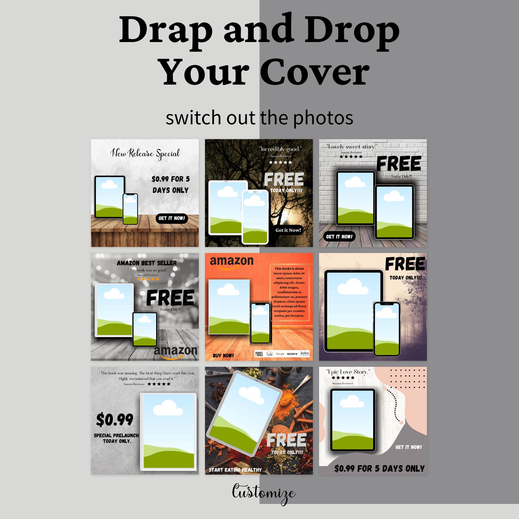 Book Promotion Templates for Writers, Mockup for Book Promotion, Canva ...