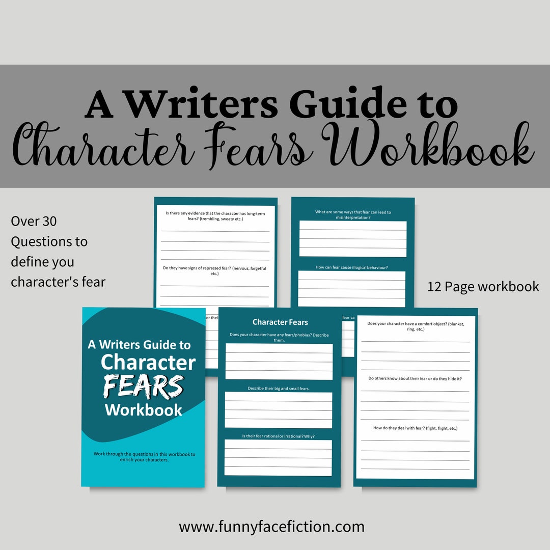 A Writers Guide to Character Fears Workbook, Character Building ...