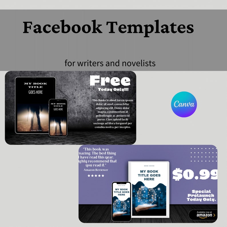 Canva Book Promotion Templates for Writers Book Promotion - Etsy