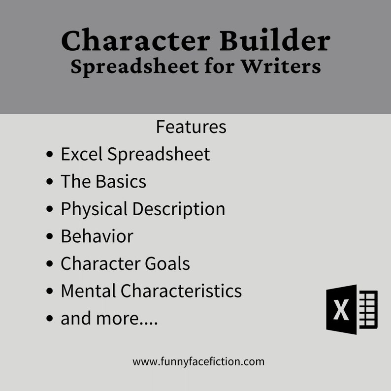 Character Builder Spreadsheet, Character Profile Template, Character ...