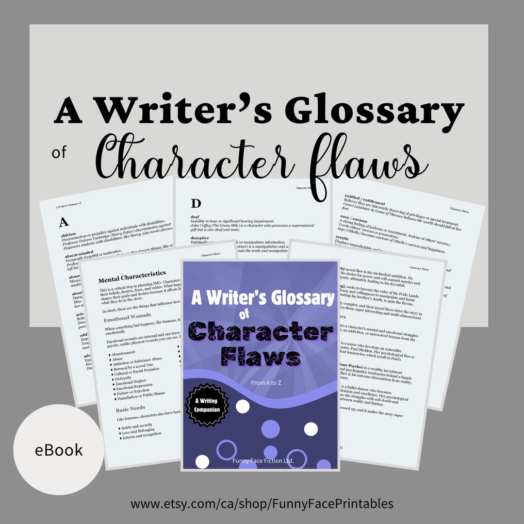 Character Flaws Glossary, A Writer's Glossary of Character Flaws, How to Write Character Flaws ...