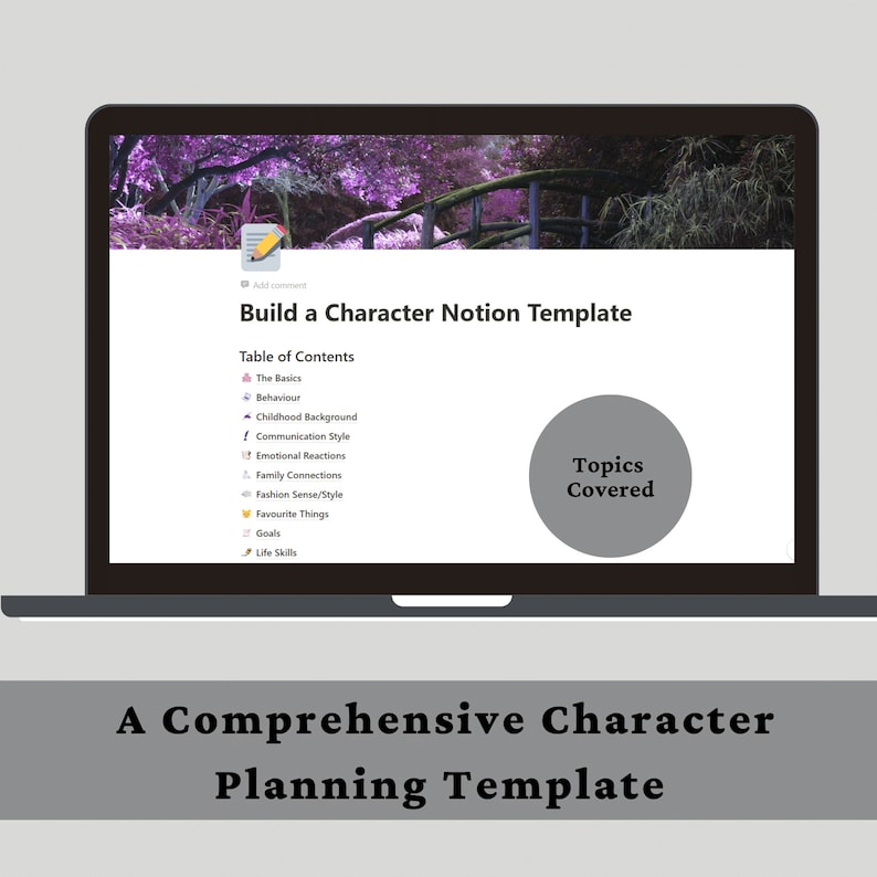 Notion Character Builder Template: Writer's Brainstorming Tool (digital ...
