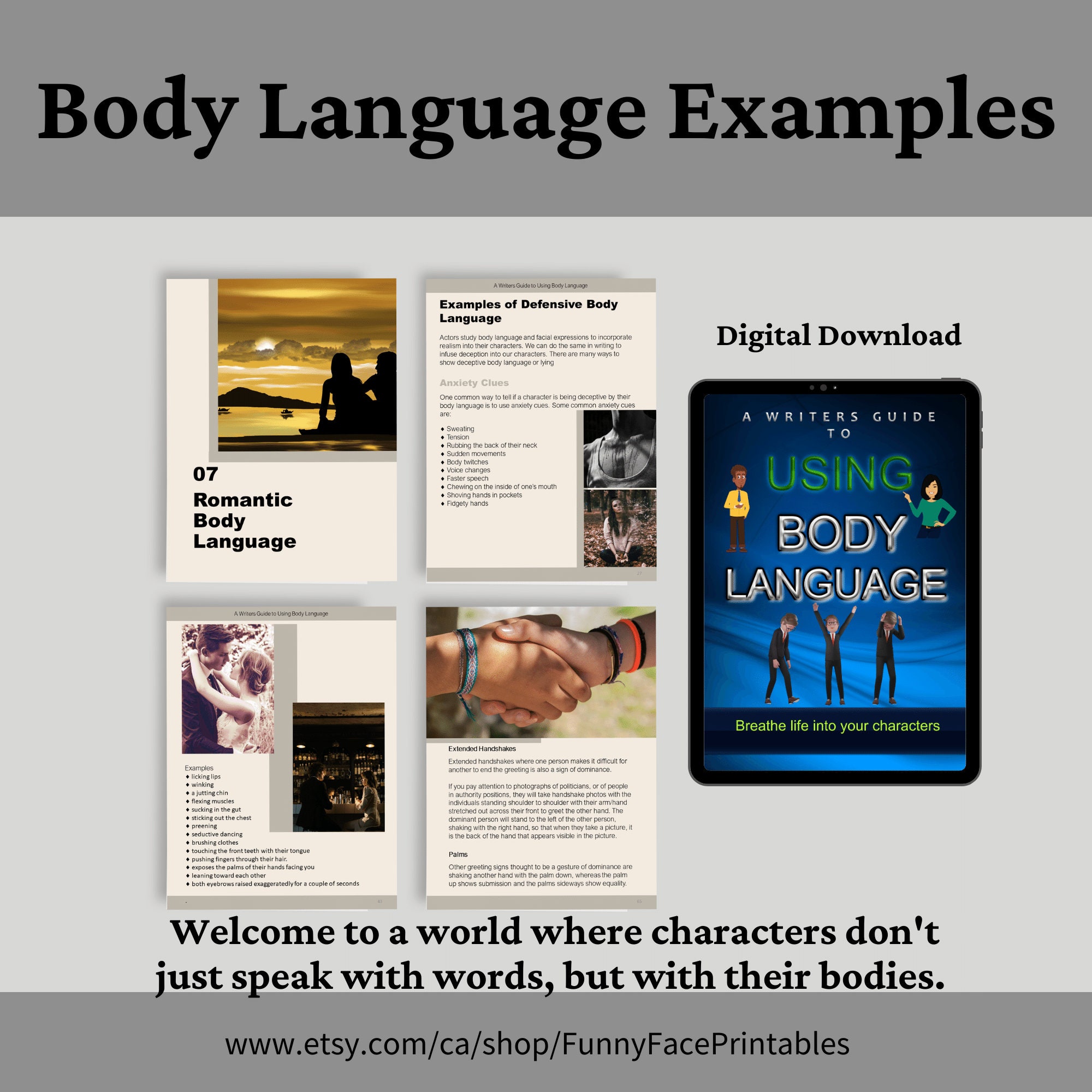 A Writers Guide to Body Language, Body Language Examples, Writing Body ...
