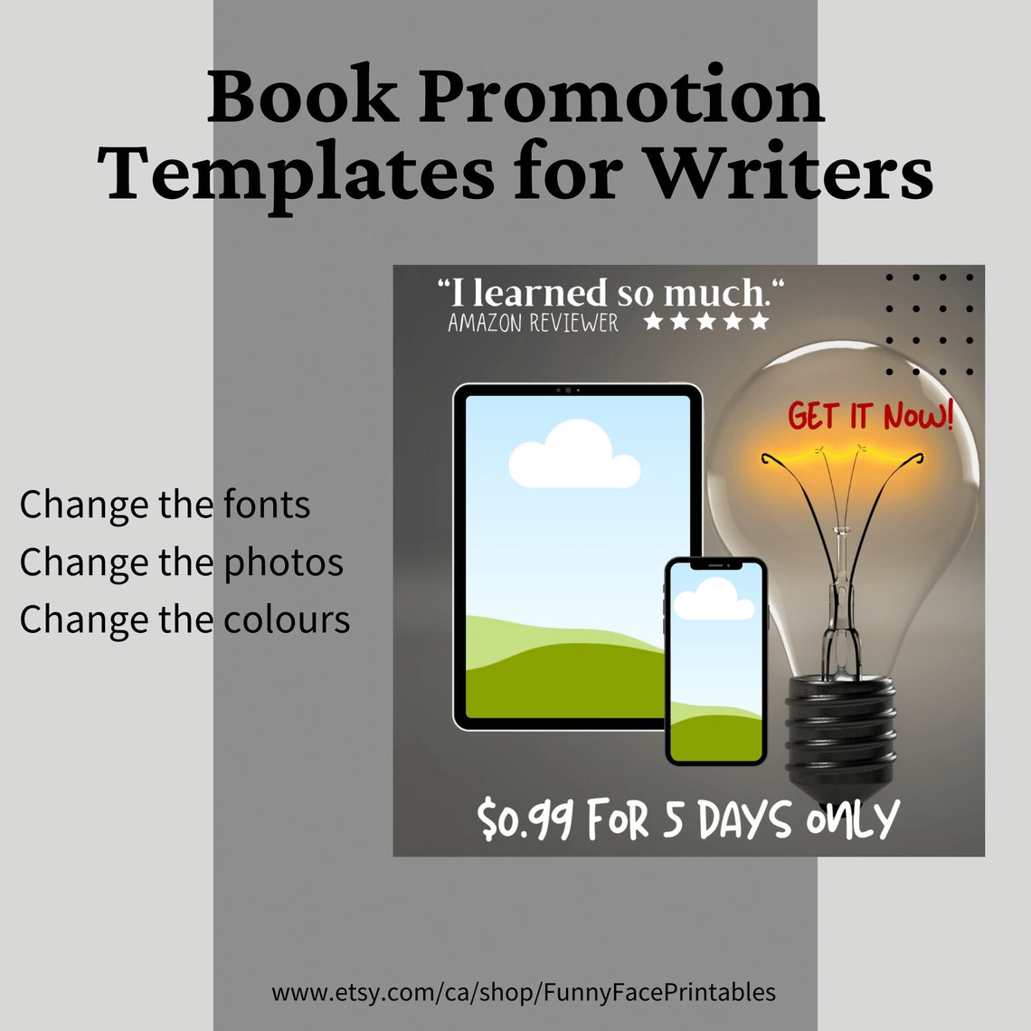 Canva Book Promotion Templates for Writers, Mockup for Book Promotion ...