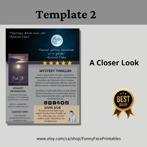 Canva Sell Sheet for Authors, Canva One Pager for Authors, Press Kit ...
