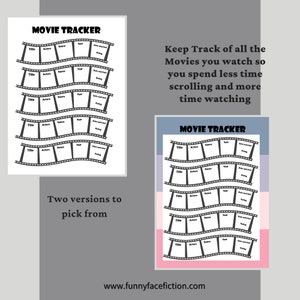 Printable TV and Movie Tracker, Movie Tracker Printable, Printable TV ...
