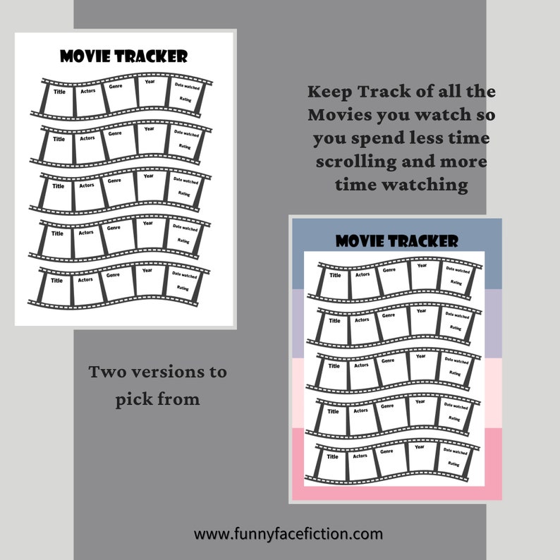 Printable TV and Movie Tracker, Movie Tracker Printable, Printable TV ...