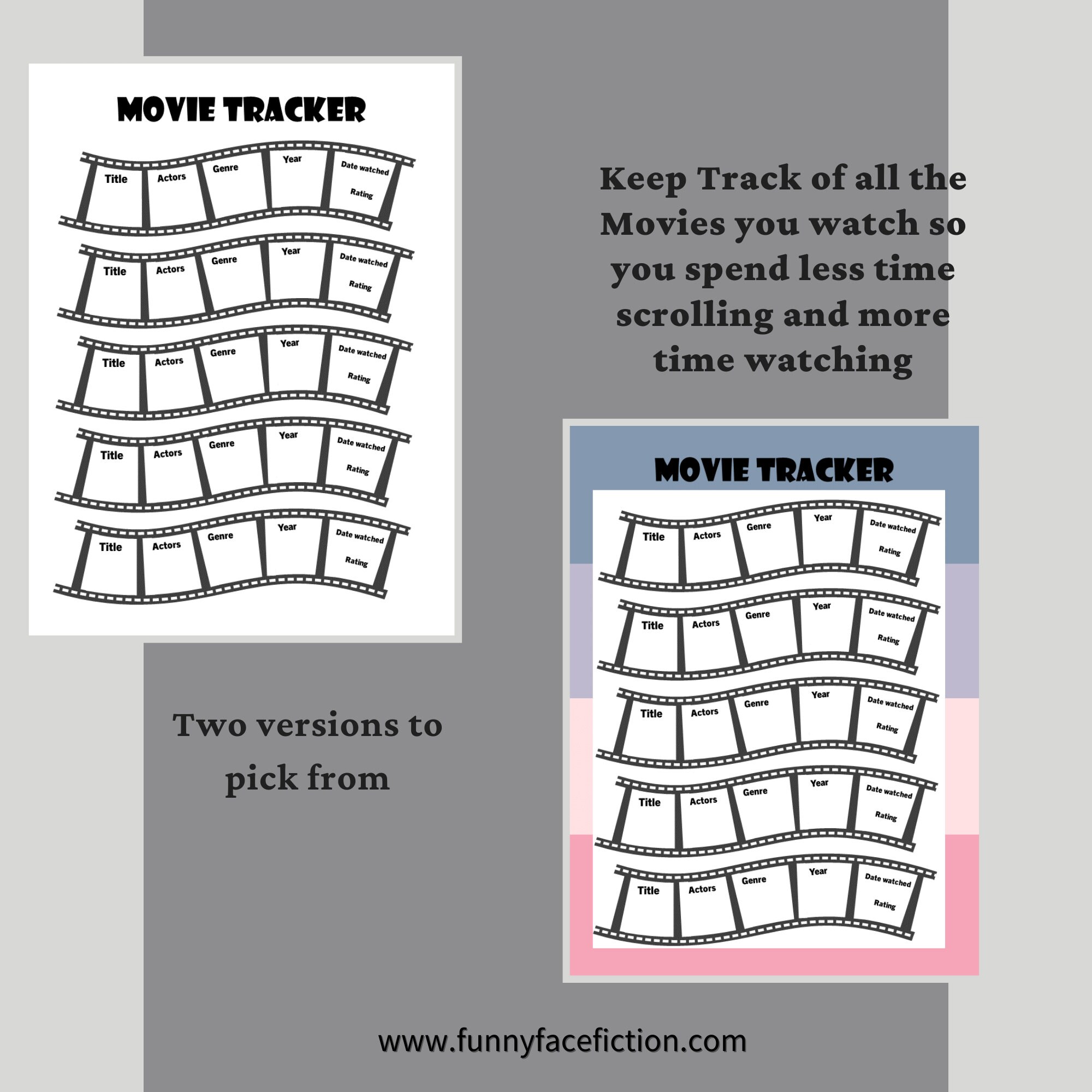 Printable TV and Movie Tracker, Movie Tracker Printable, Printable TV ...
