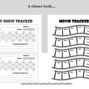 Printable TV and Movie Tracker Movie Tracker Printable | Etsy