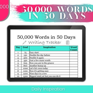Printable Writing Tracker Novel Writing Word Tracker | Etsy