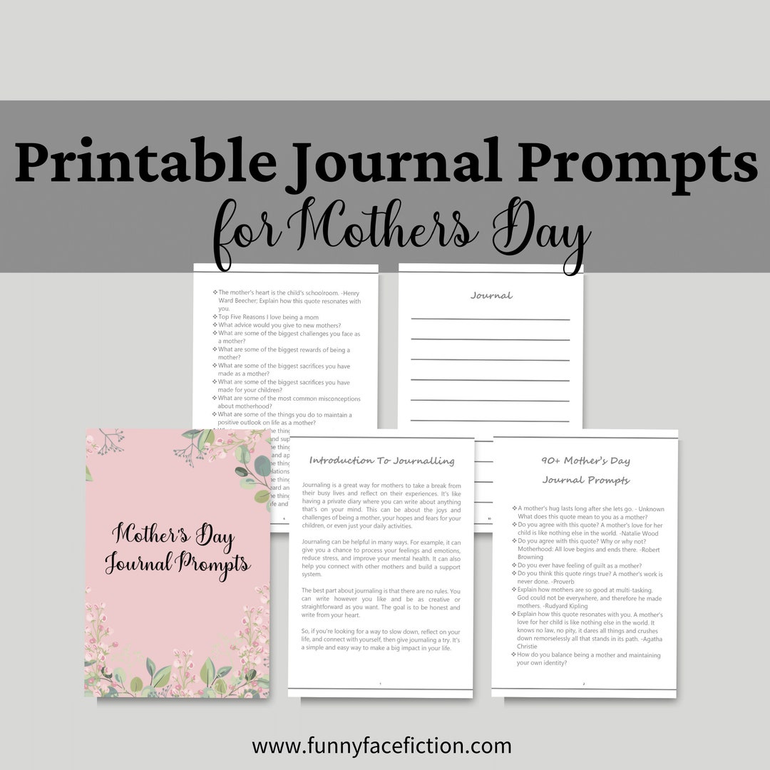 Journal Prompts for Mothers Day, Motherhood Prompts, Mother's Day ...