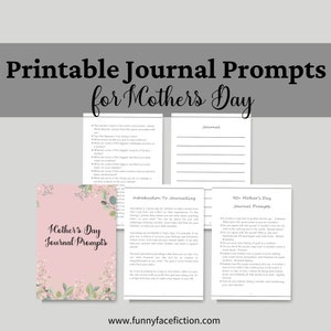 Journal Prompts for Mothers Day, Motherhood Prompts, Mother's Day ...