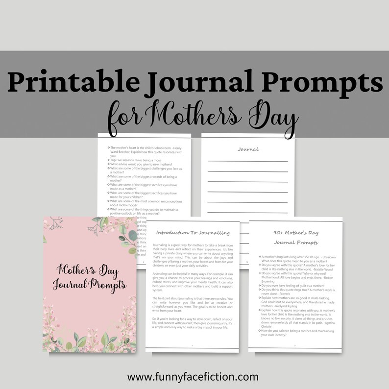 Journal Prompts for Mothers Day, Motherhood Prompts, Mother's Day ...