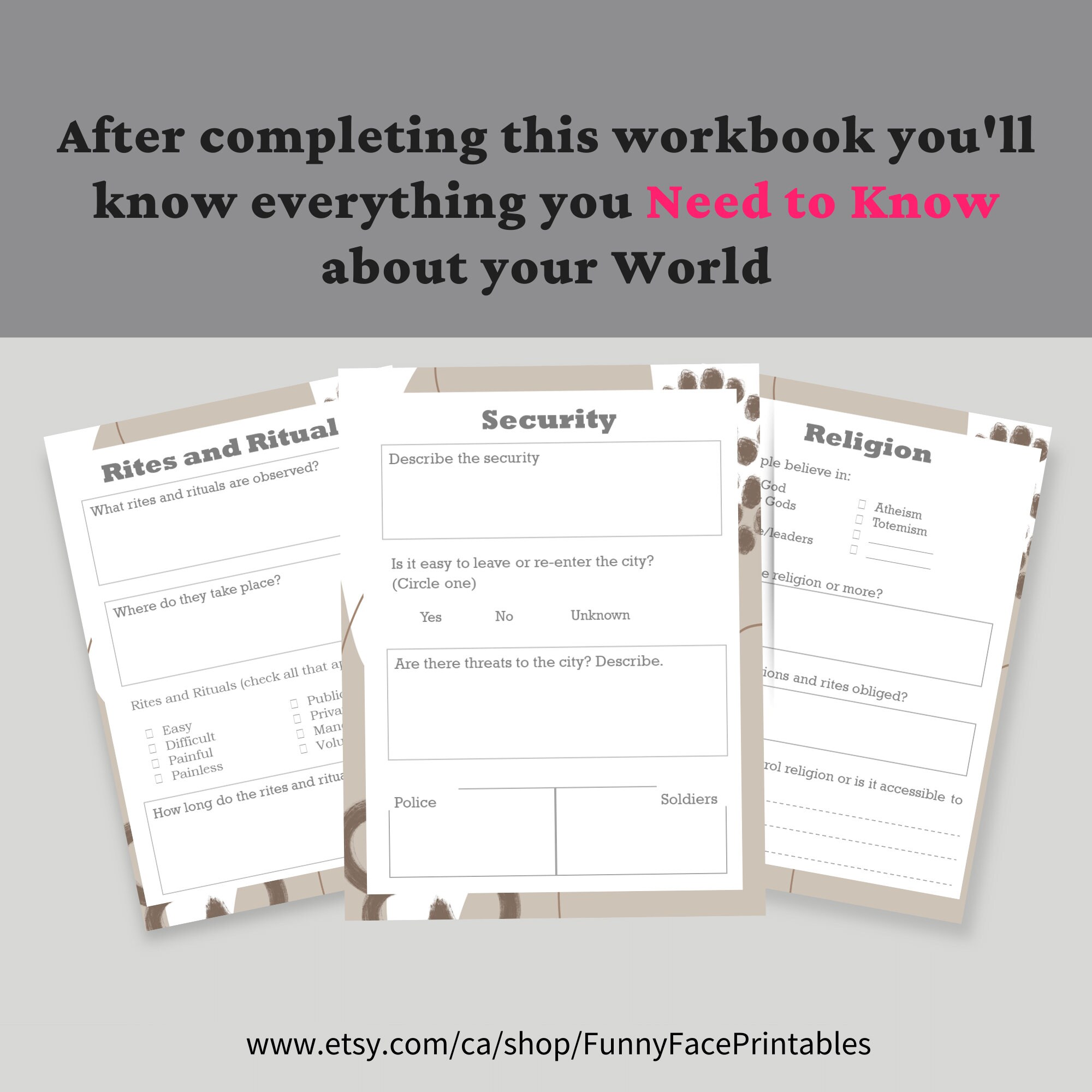 World Building Workbook for Writers and Creatives, World Building ...