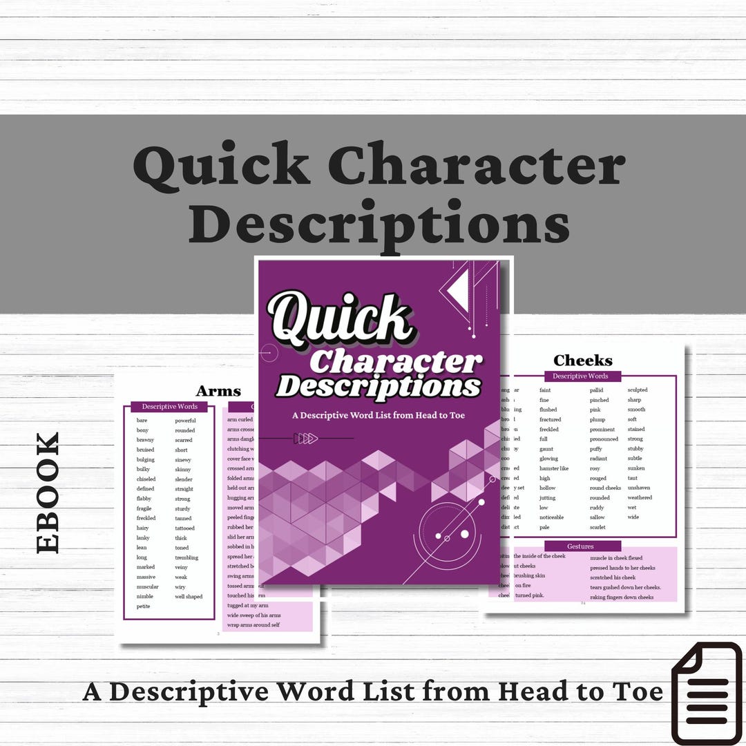Quick Character Descriptions: A Descriptive Word List From Head to Toe ...