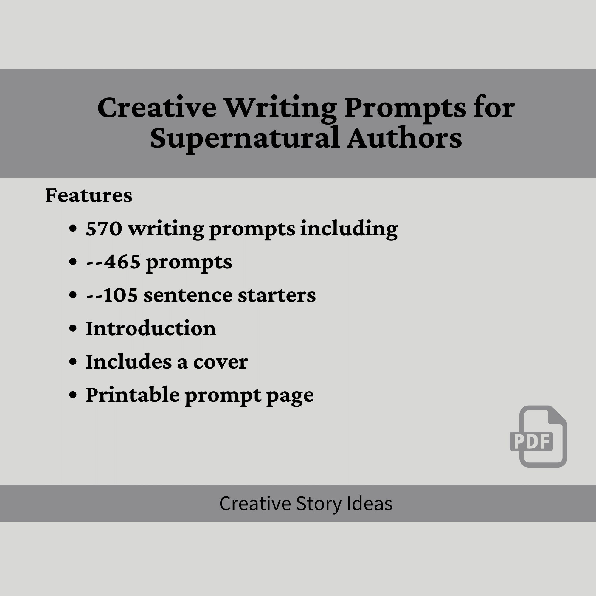 Supernatural Paranormal and Fantasy Writing Prompts Writing Prompts ...