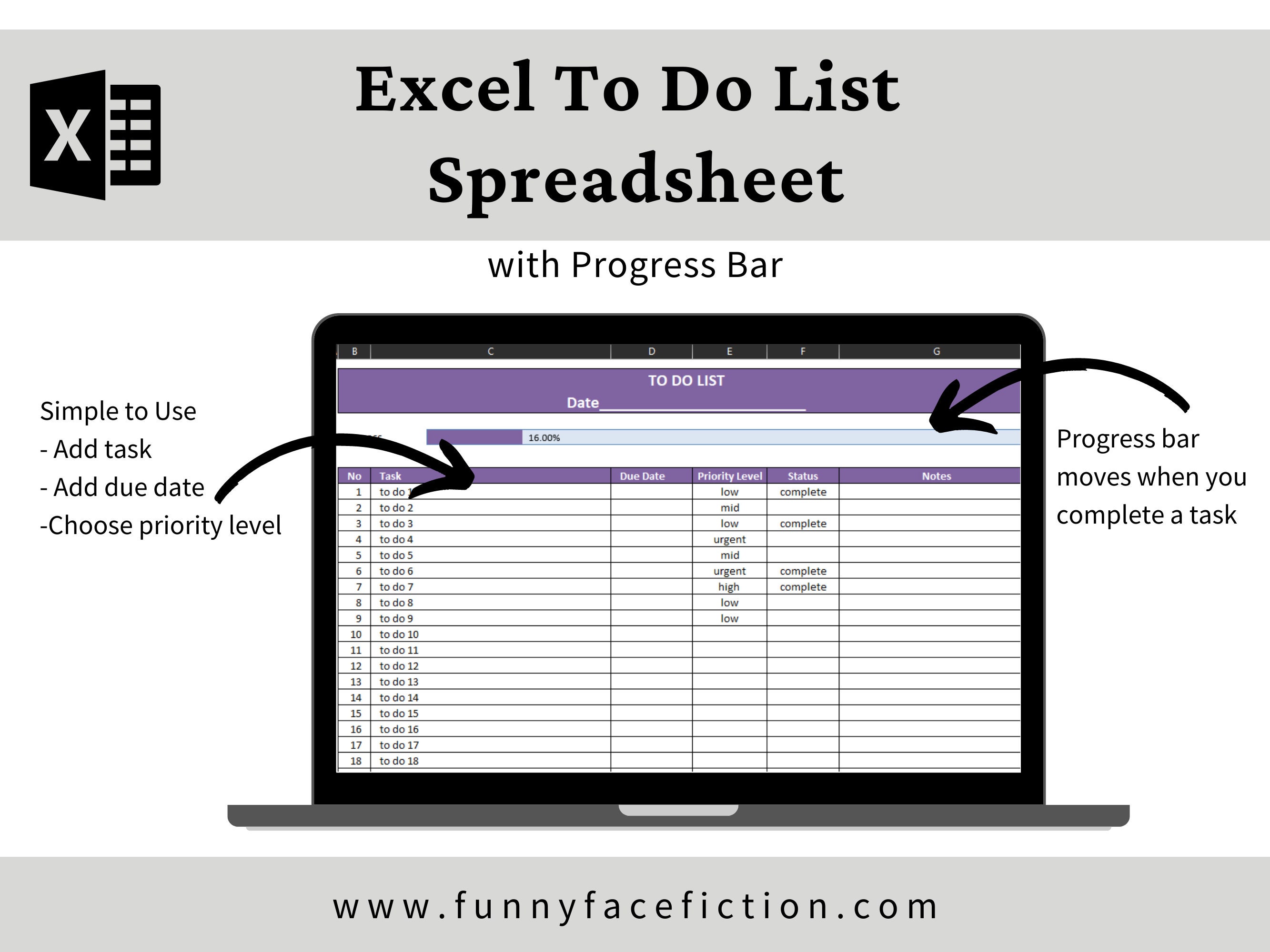 To Do List Template to Do List Excel Spreadsheet Excel to Do - Etsy