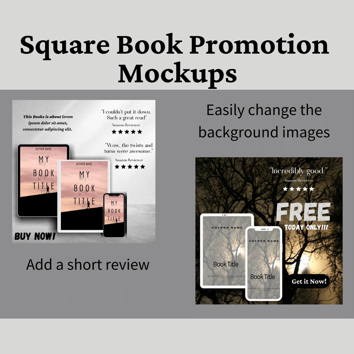 Book Promotion Templates for Writers: Canva Templates - Etsy