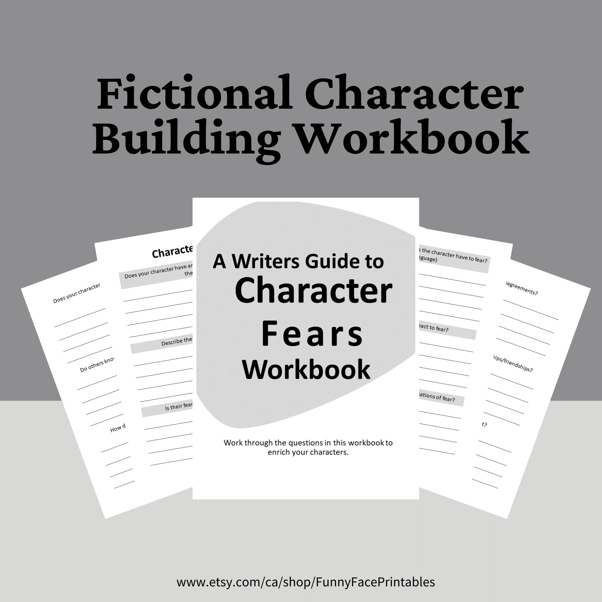 A Writers Guide to Character Fears Workbook, Character Building ...