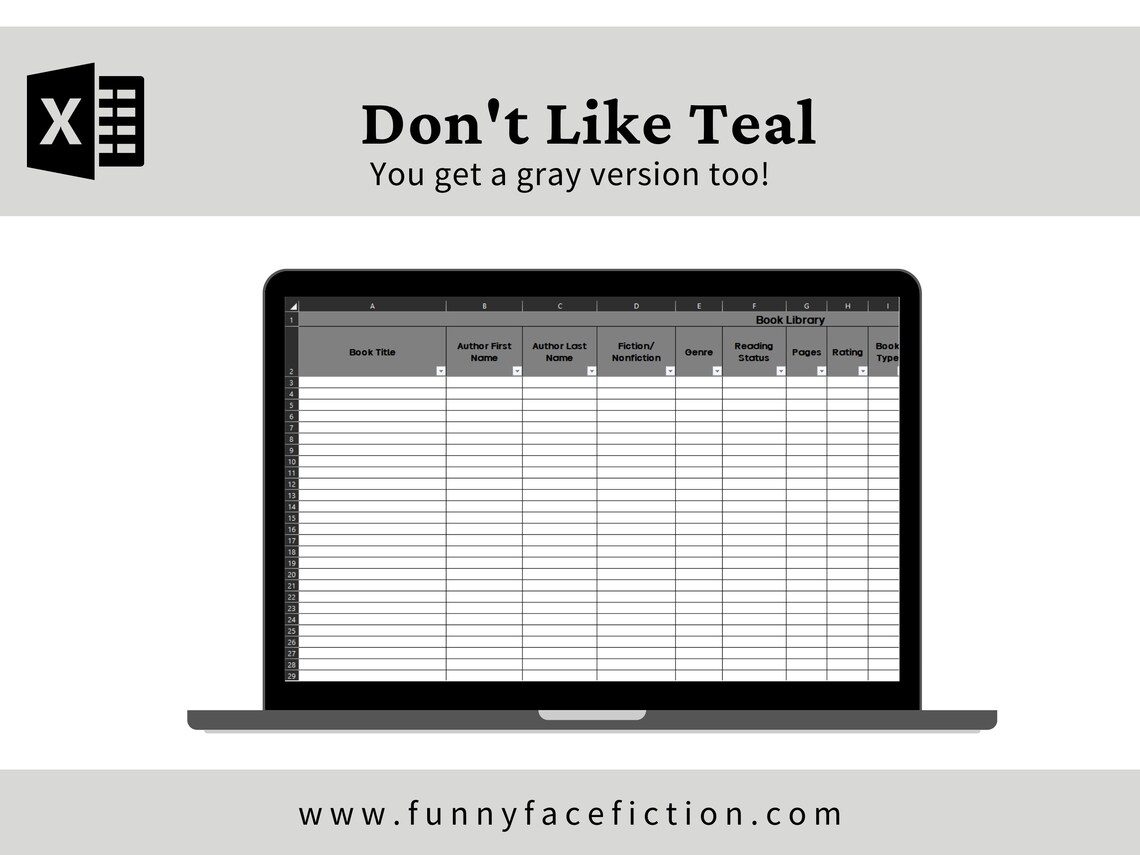 Excel Book Library Template Reading Log Tracker Excel - Etsy Canada